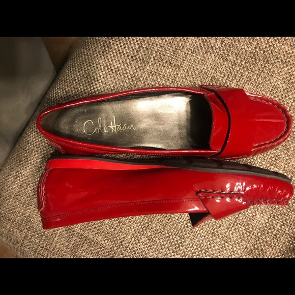 Cole Haan | Shoes | Cole Haan Red Patent Leather Driving Loafers | Poshmark